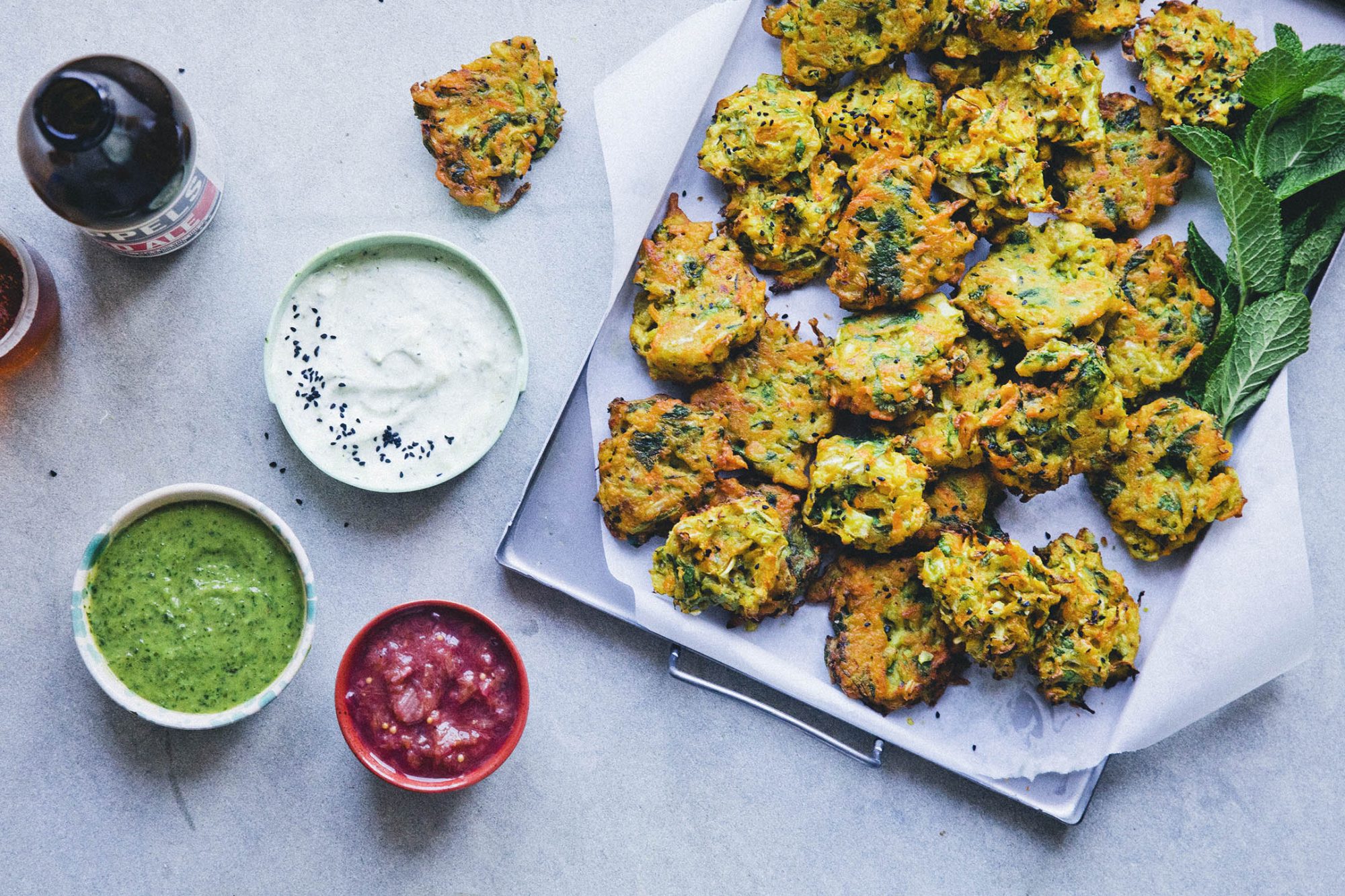 Crispy Pakora with Mint Sauce & Rhubarb Chutney — Green Kitchen Stories